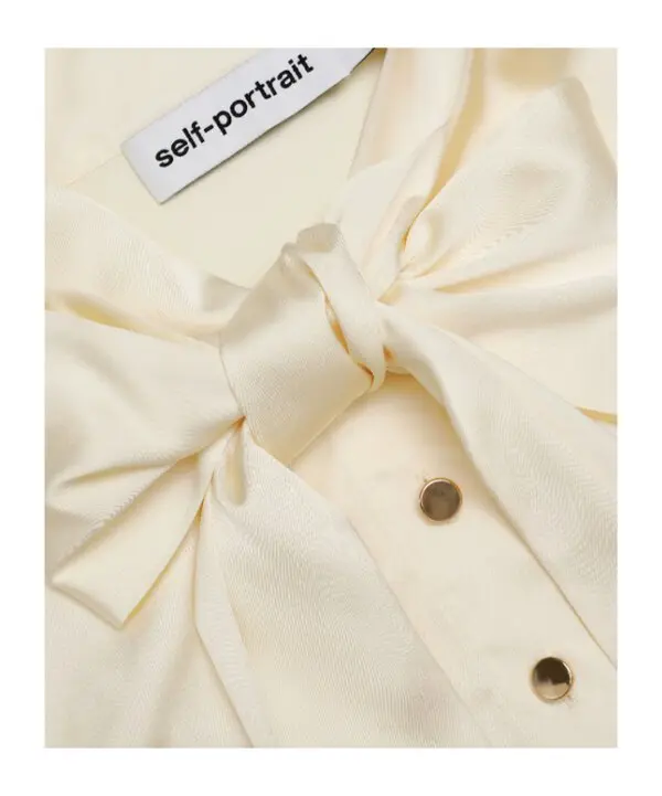 SELF-PORTRAIT Pleated Lace-trimmed Shirt Dress