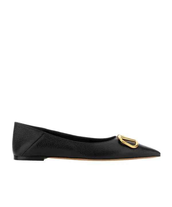 Valentino Garavani Vlogo Pointed Toe Ballerina Flats