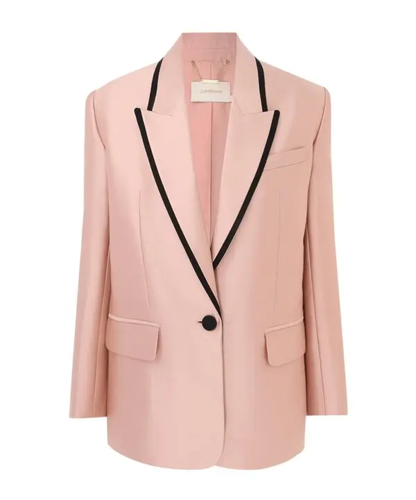 Zimmermann Long-sleeved Wool Jacket With Contrasting Trim