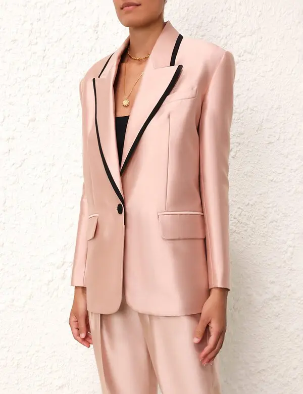 Zimmermann Long-sleeved Wool Jacket With Contrasting Trim