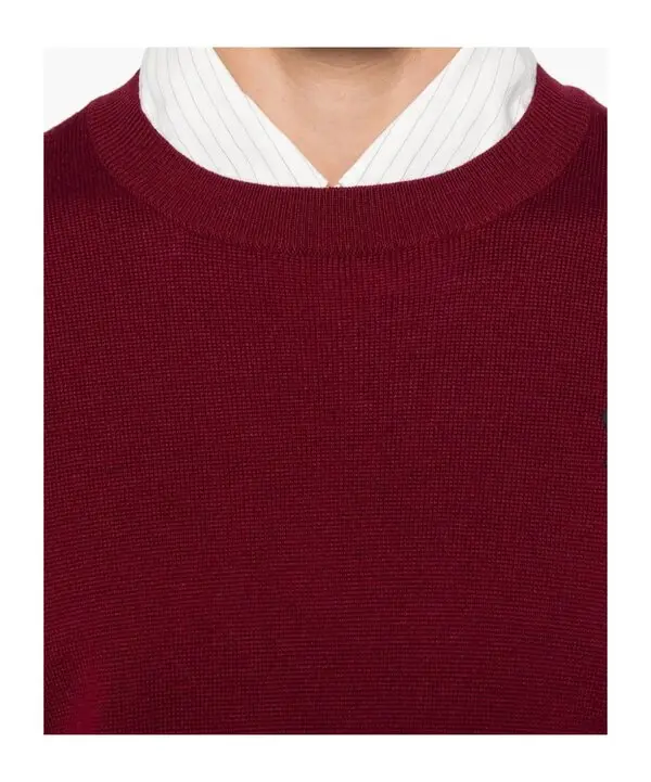 Ami Crew Neck Logo Sweater - Red