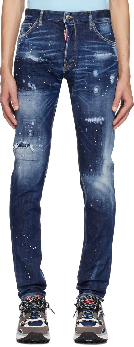 Dsquared2 Mid-rise Distressed Skinny Jeans - Blue