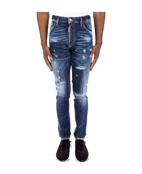 Dsquared2 Mid-rise Distressed Skinny Jeans - Blue