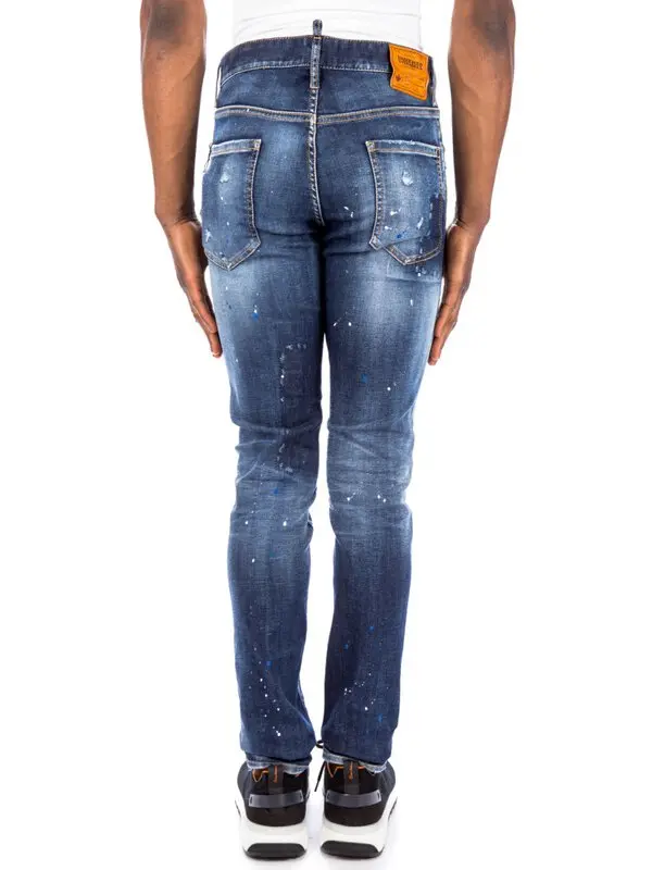 Dsquared2 Mid-rise Distressed Skinny Jeans - Blue