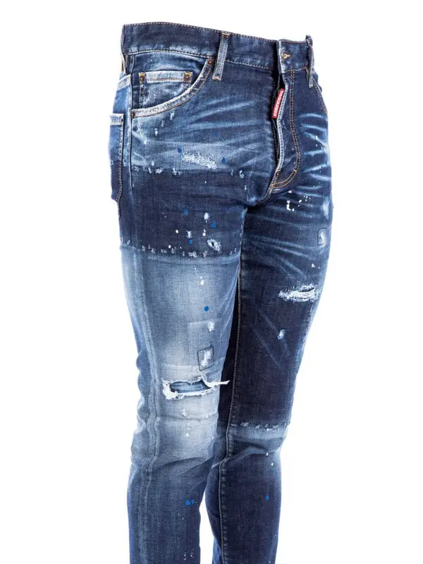 Dsquared2 Mid-rise Distressed Skinny Jeans - Blue