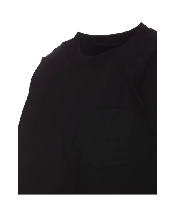 Sacai Pleated Shoulder Cotton T-shirt