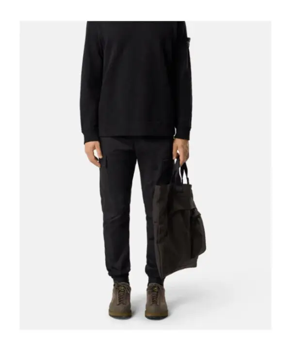 Stone Island Cargo Trousers With Compass Patch - Black