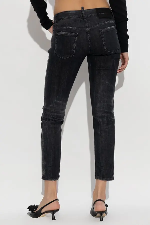 Dsquared2 Cropped Distressed Jeans - Black