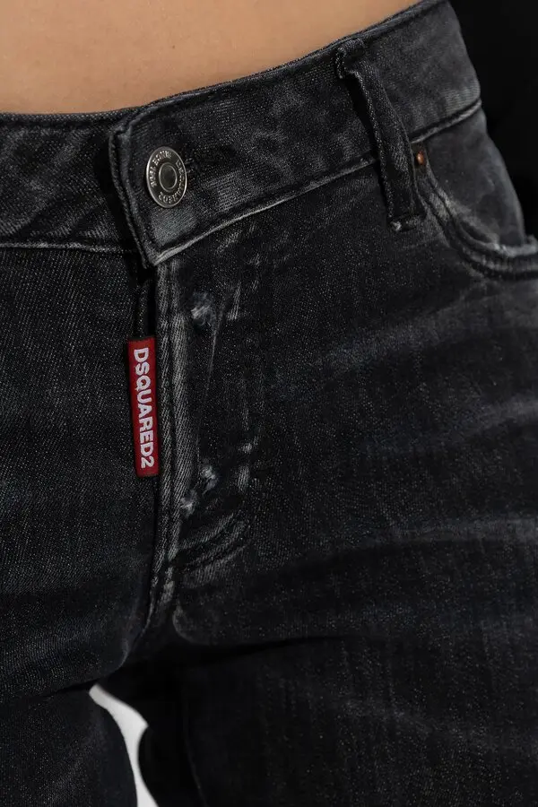 Dsquared2 Cropped Distressed Jeans - Black