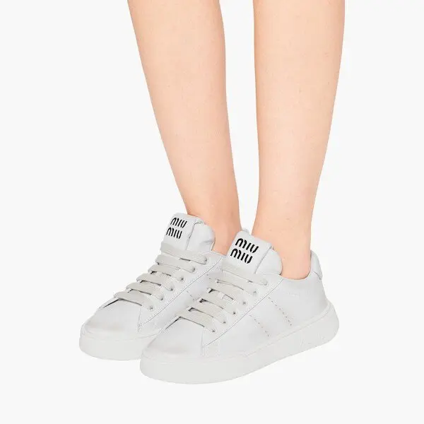 Miu Miu Round-toe Lace-up Sneakers