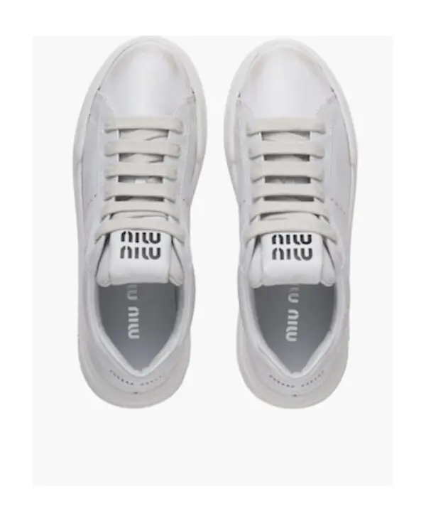 Miu Miu Round-toe Lace-up Sneakers
