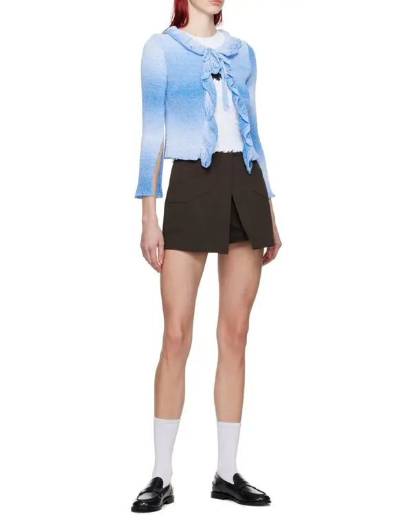 MSGM Logo Embroidered Layered Shorts