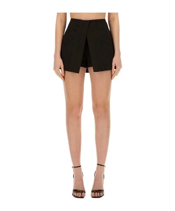 MSGM Logo Embroidered Layered Shorts