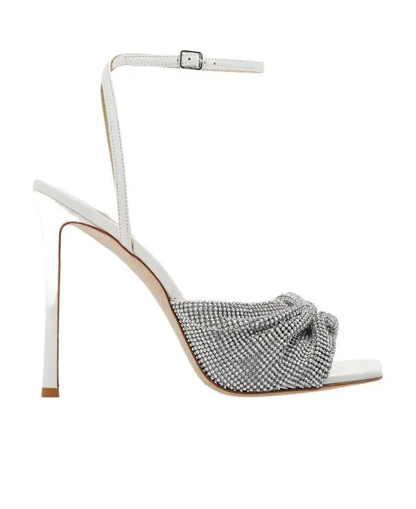 JIMMY CHOO Embellished High Heel Sandals With Square Toe