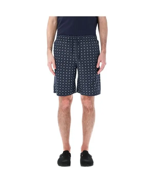 A.p.c. Vincento Geometric Print Wide-leg Shorts
