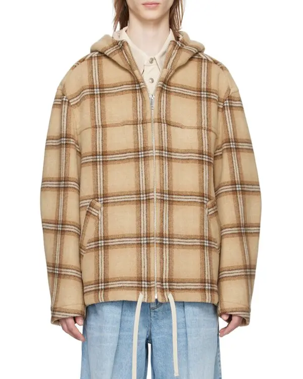 Isabel Marant Étoile Checked Hooded Zip-up Jacket - Brown