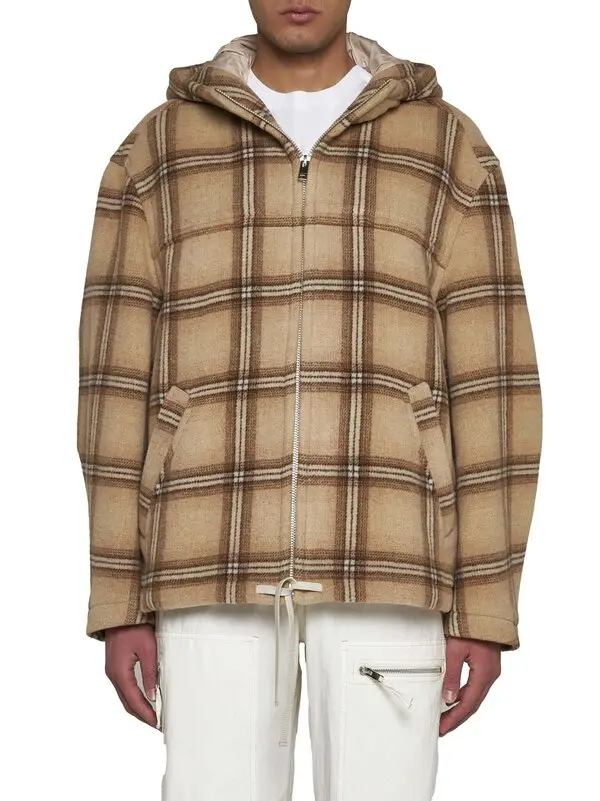 Isabel Marant Étoile Checked Hooded Zip-up Jacket - Brown