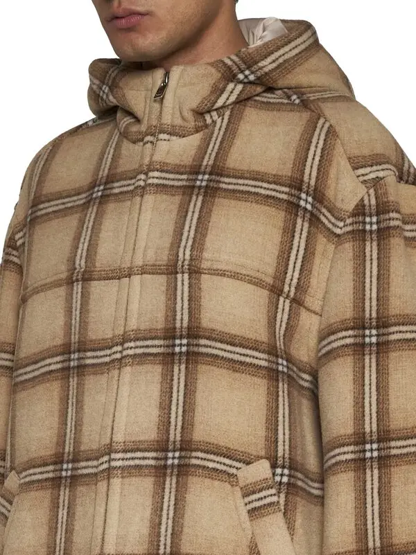 Isabel Marant Étoile Checked Hooded Zip-up Jacket - Brown