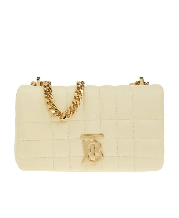 Burberry Logo-plaque Quilted Shoulder Bag - Nude
