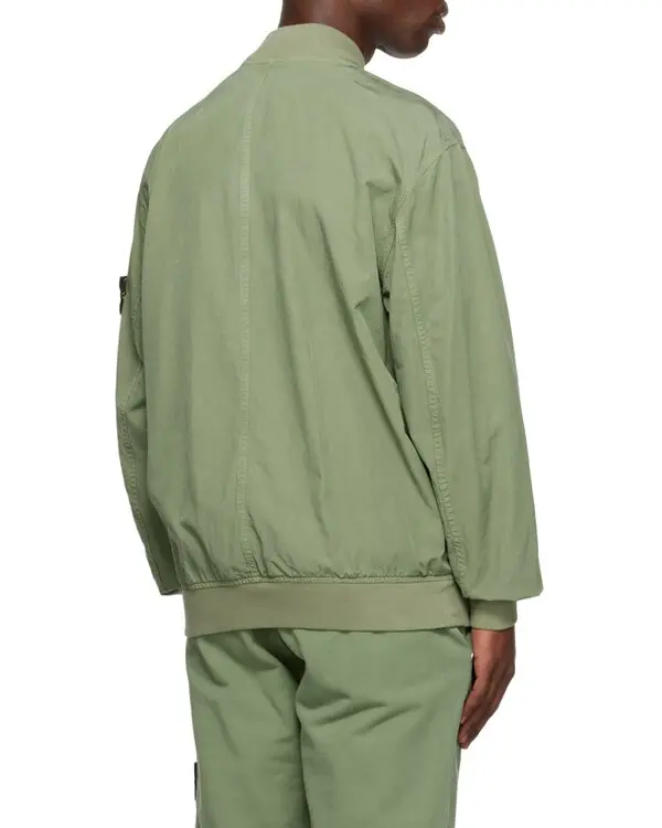 Stone Island Compass Motif Bomber Jacket - Sage