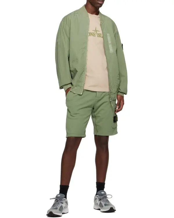 Stone Island Compass Motif Bomber Jacket - Sage