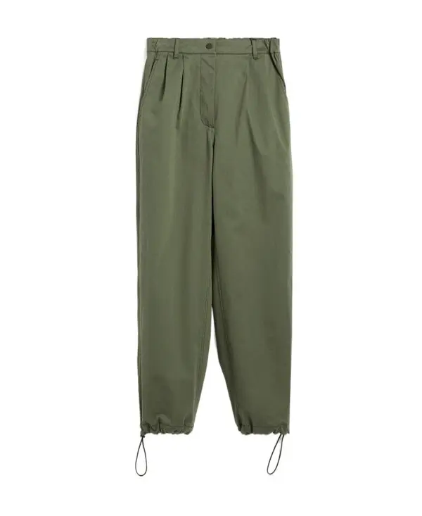 Max Mara Cotton Satin Parachute Trousers