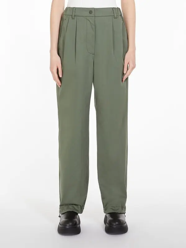 Max Mara Cotton Satin Parachute Trousers