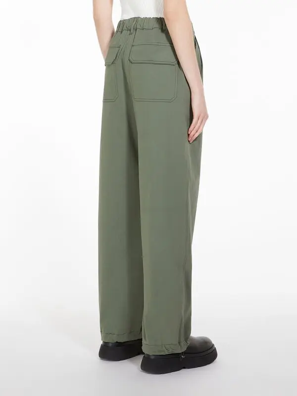 Max Mara Cotton Satin Parachute Trousers
