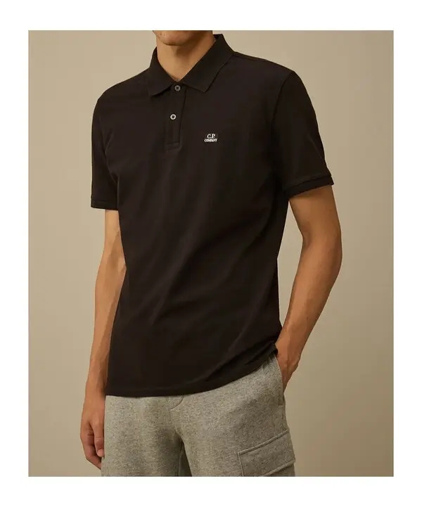 C.P. COMPANY Logo Patch Short-sleeved Polo Shirt