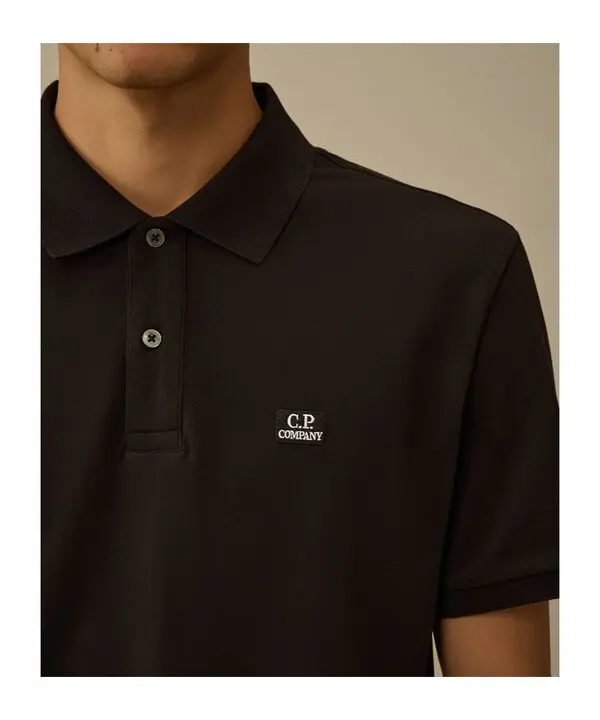 C.P. COMPANY Logo Patch Short-sleeved Polo Shirt