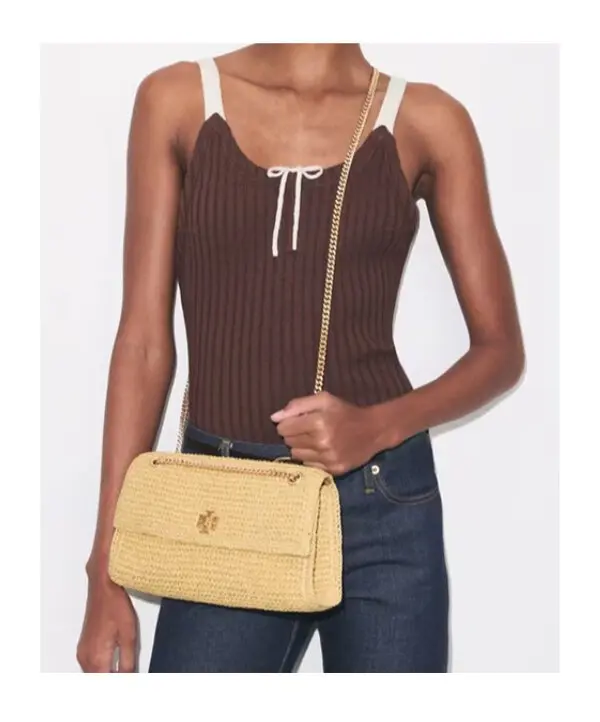Tory Burch Woven Crochet Shoulder Bag - Natural Color