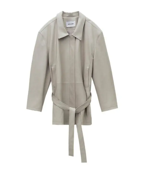LOW CLASSIC Belted Jacket With Drop Shoulder And Snap Button Closure