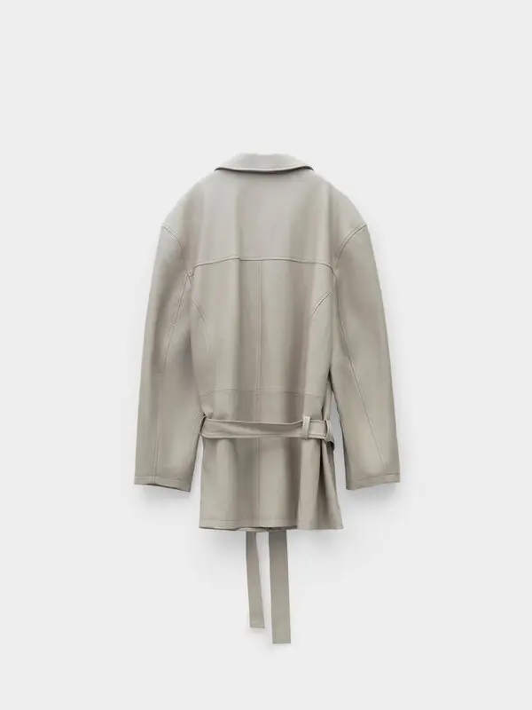 LOW CLASSIC Belted Jacket With Drop Shoulder And Snap Button Closure