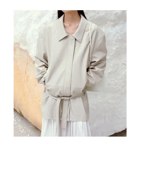 LOW CLASSIC Belted Jacket With Drop Shoulder And Snap Button Closure