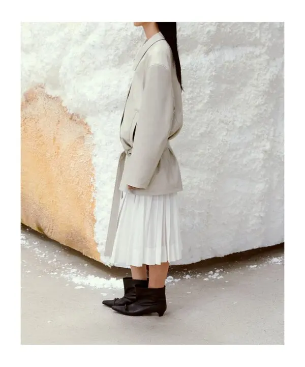 LOW CLASSIC Belted Jacket With Drop Shoulder And Snap Button Closure