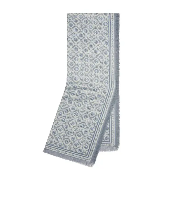 Tory Burch Fringed Monogram Scarf