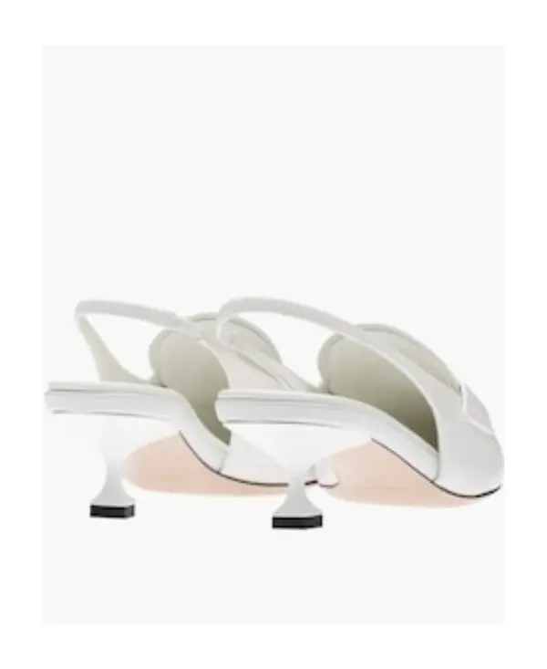 Miu Miu Leather Slingback Loafers With Embossed Logo