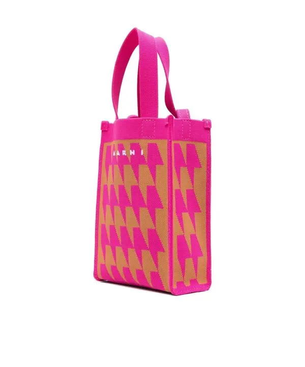 Marni Houndstooth Patterned Small Tote Bag
