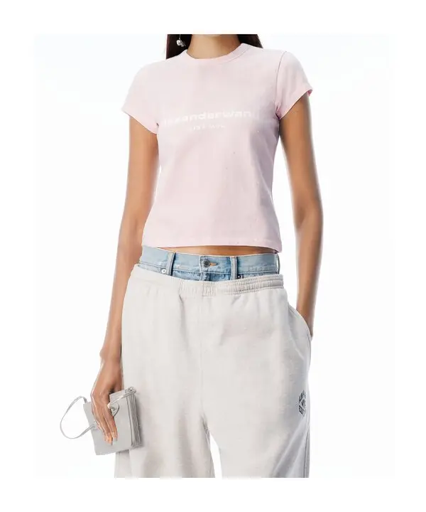 Alexander Wang Baby Logo Rhinestone T-shirt