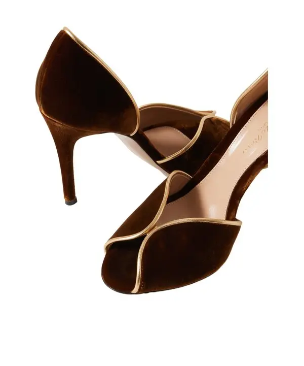 GIANVITO ROSSI Velvet Pumps With Metallic Trim