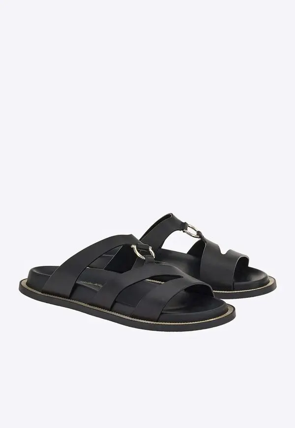 FERRAGAMO Mikela Slides With Gancini Buckle Detail