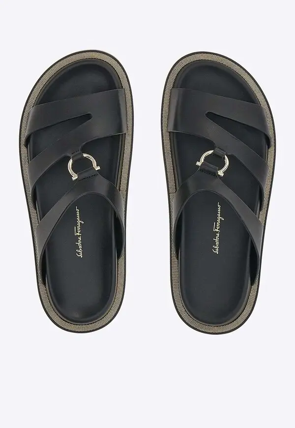 FERRAGAMO Mikela Slides With Gancini Buckle Detail