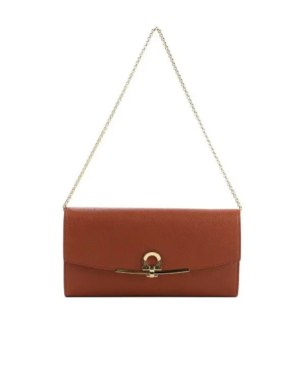 FERRAGAMO Flip Shoulder Bag With Chain Strap