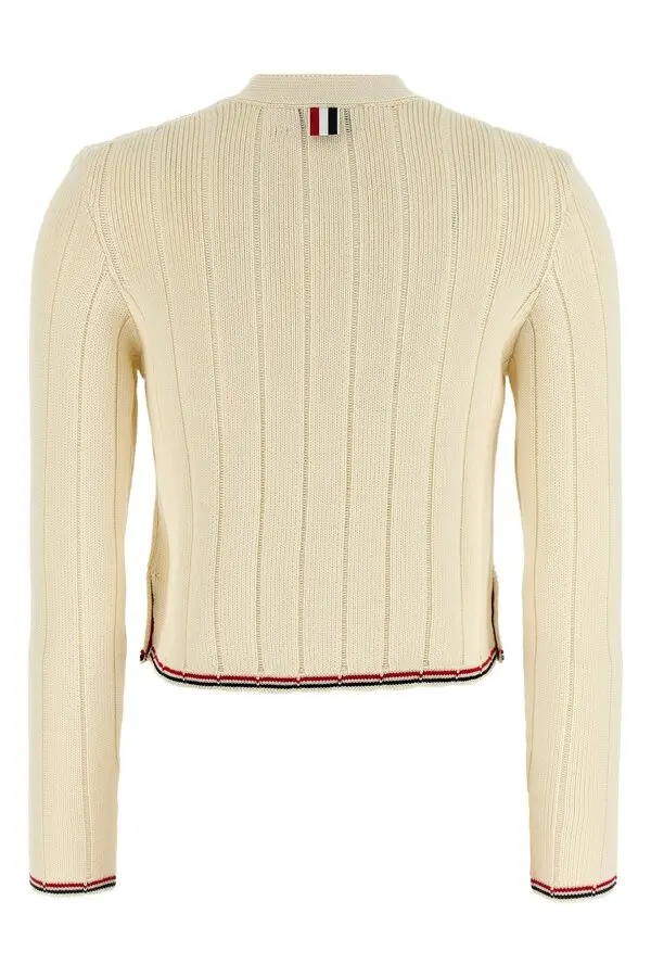 Thom Browne Rwb Jacquard Knitted Cardigan
