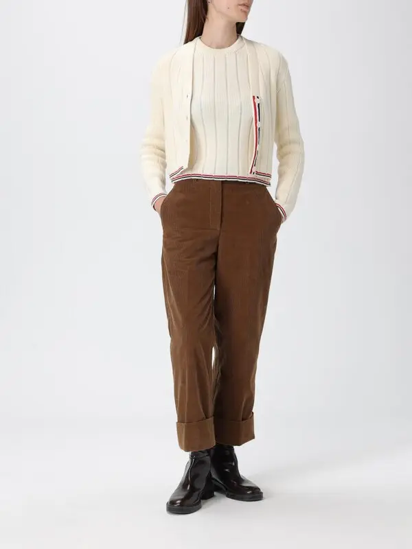 Thom Browne Rwb Jacquard Knitted Cardigan