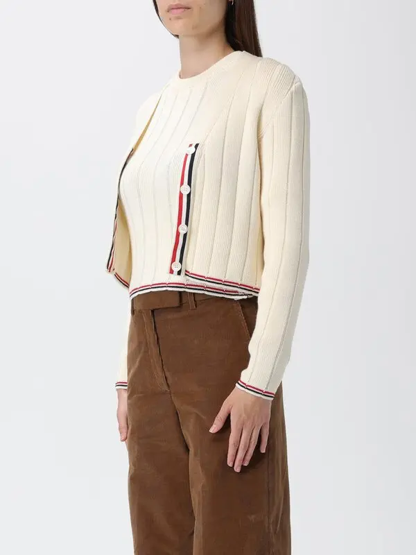 Thom Browne Rwb Jacquard Knitted Cardigan