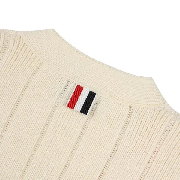Thom Browne Rwb Jacquard Knitted Cardigan