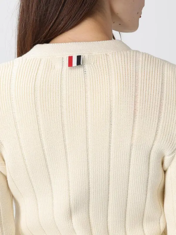 Thom Browne Rwb Jacquard Knitted Cardigan