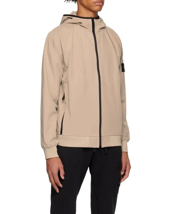 Stone Island Compass-patch Hooded Zip-up Jacket - Dove-grey