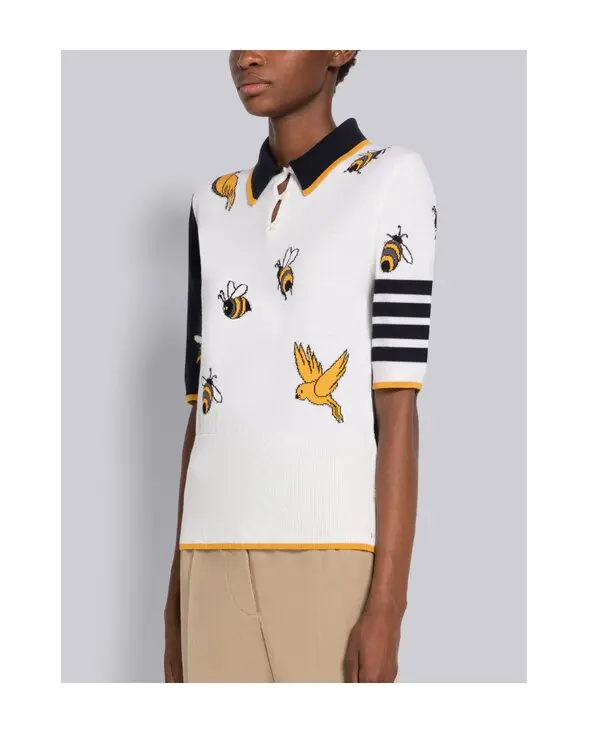Thom Browne Embroidered Polo Top